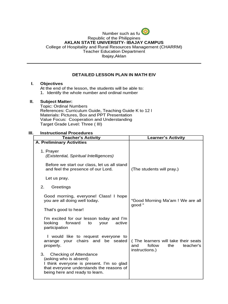 DLP-MATH-IV_Laurente-Justine-Kaye-O. | PDF | Teachers | Behavior Modification