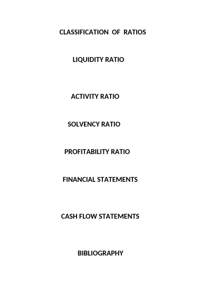 Classification of Ratios | PDF
