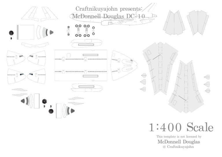 McDonnell Douglas DC-10 Model Template | PDF
