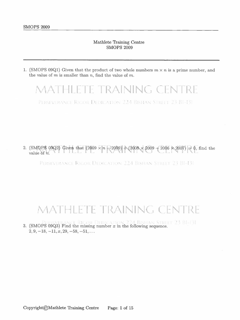 MTC 2009 Smops RD 1 Paper | PDF