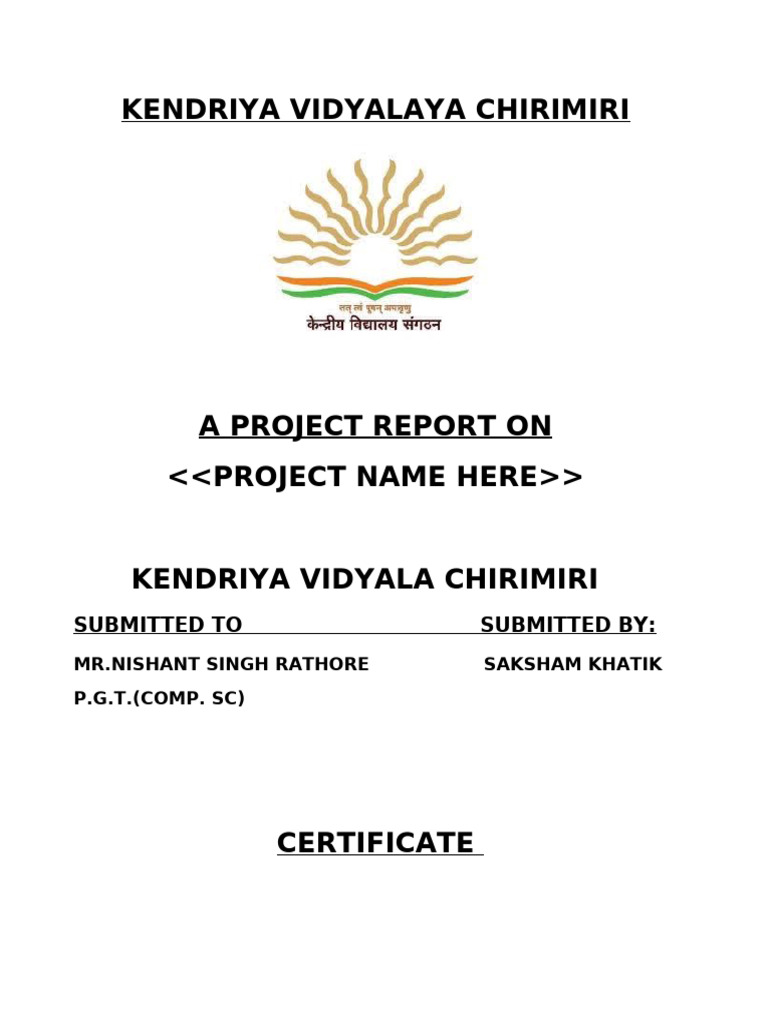 CS Project Report Template | PDF