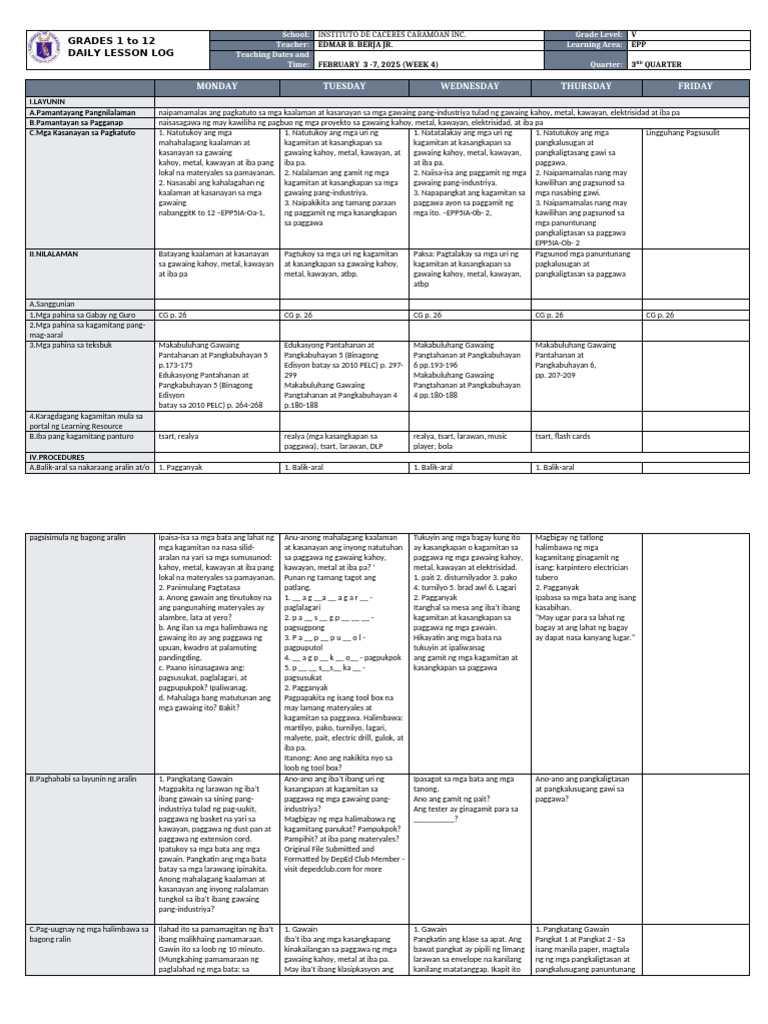 DLL_EPP 5_Q3_W4 | PDF