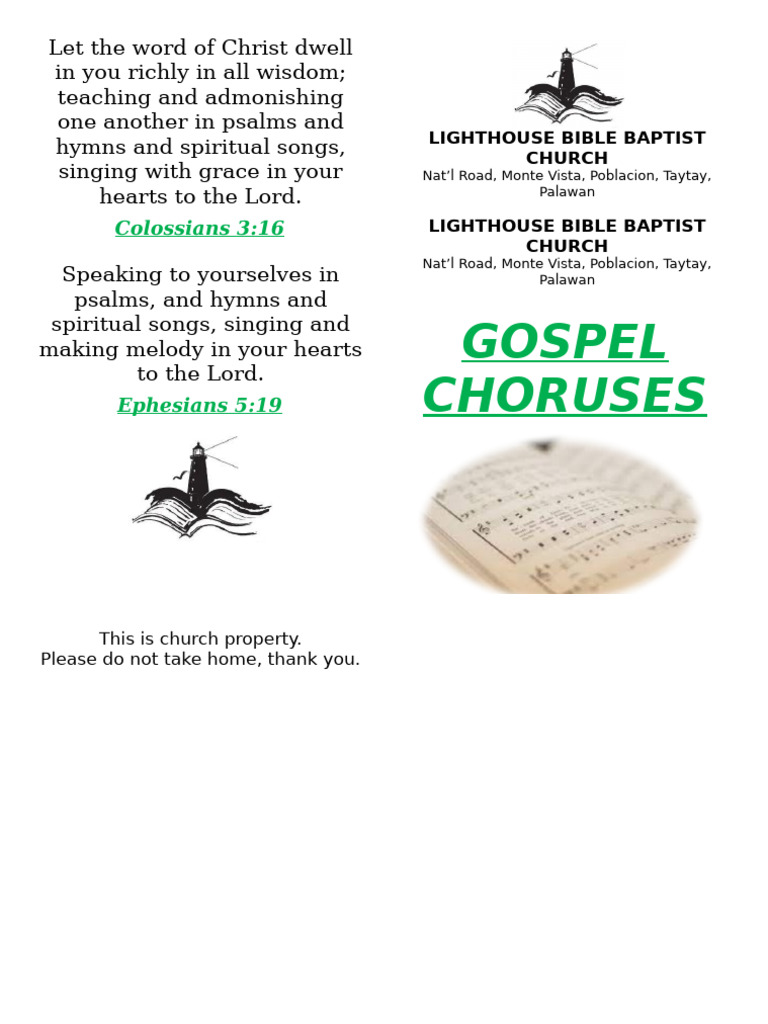 Gospel Choruses at Lighthouse Church | PDF