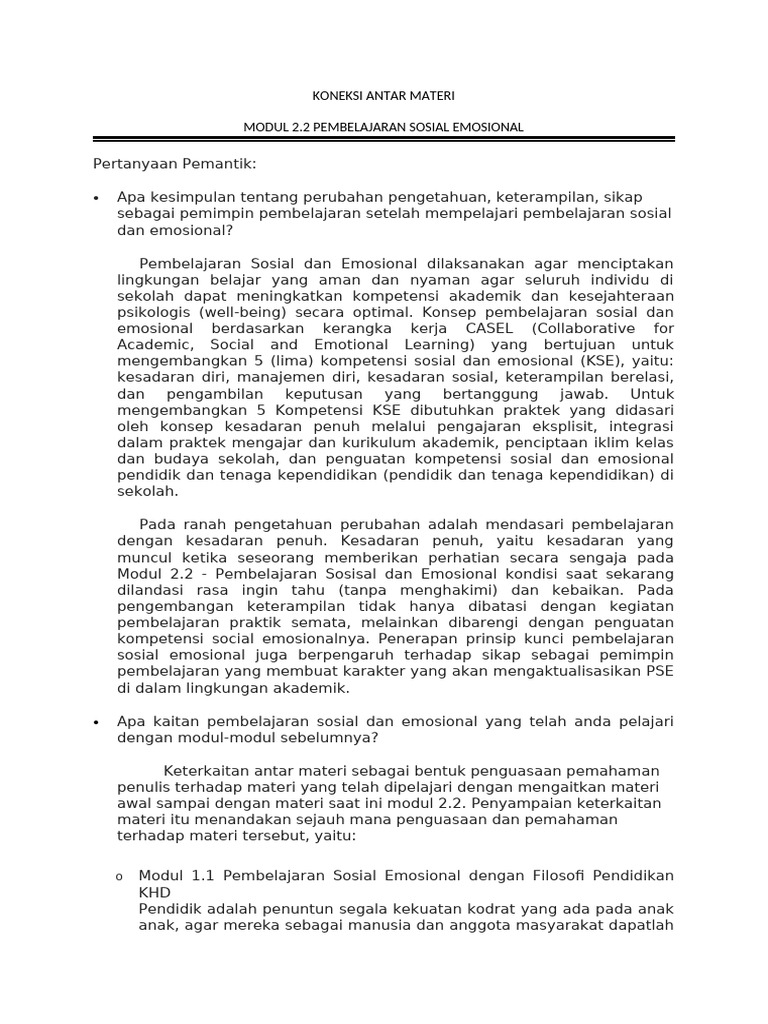 KONEKSI ANTAR MATERI Modu. 2.2 | PDF