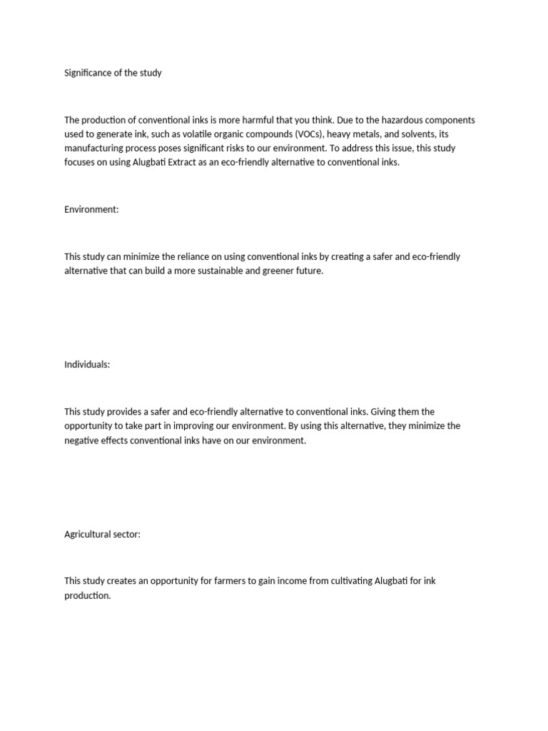 Significance and Scope (Capstone) | PDF