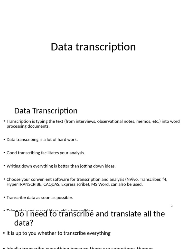 Data transcription | PDF