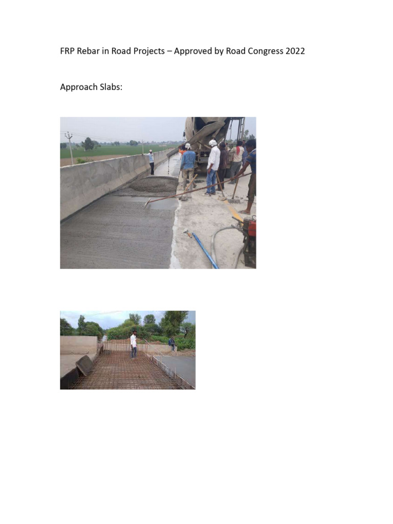 FRP Rebar Applications in Road Projects | PDF