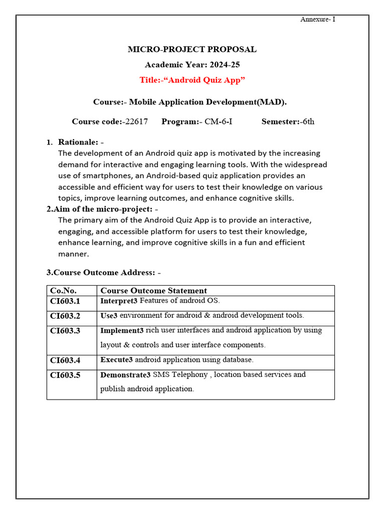 Mad propoaal | PDF | Android (Operating System) | Mobile App