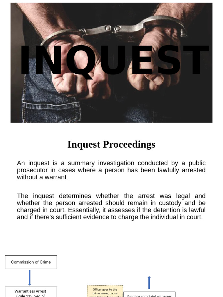 Inquest Proceedings for Warrantless Arrests | PDF | Arrest | Prosecutor