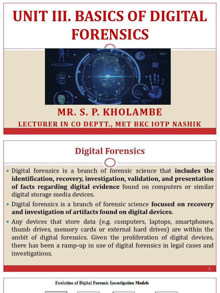 Eti Unit III Basics of Digital Forensics | PDF | Digital Forensics | Computer Forensics