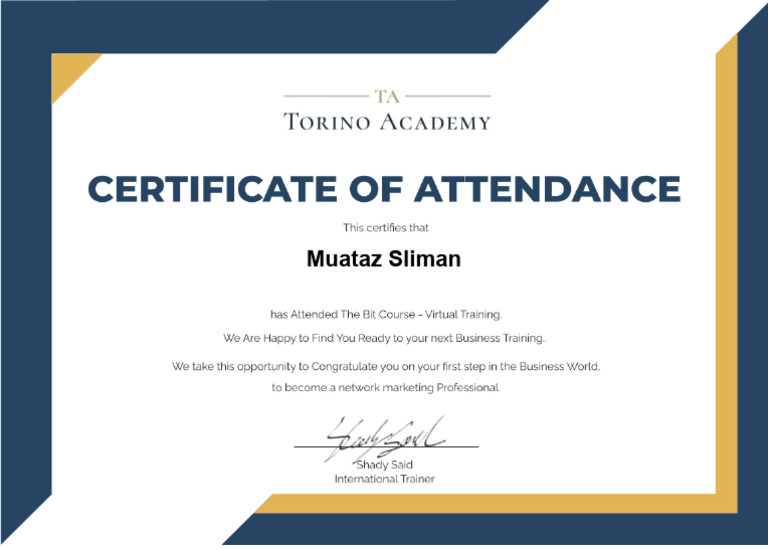Certificate of Attendance | PDF