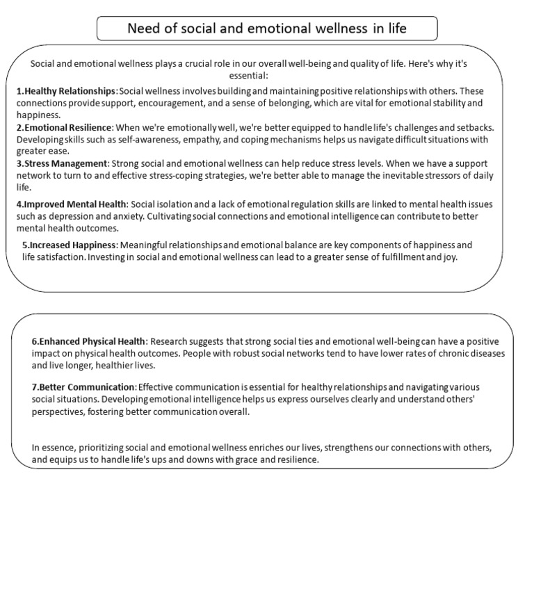 Importance of Social and Emotional Wellness | PDF
