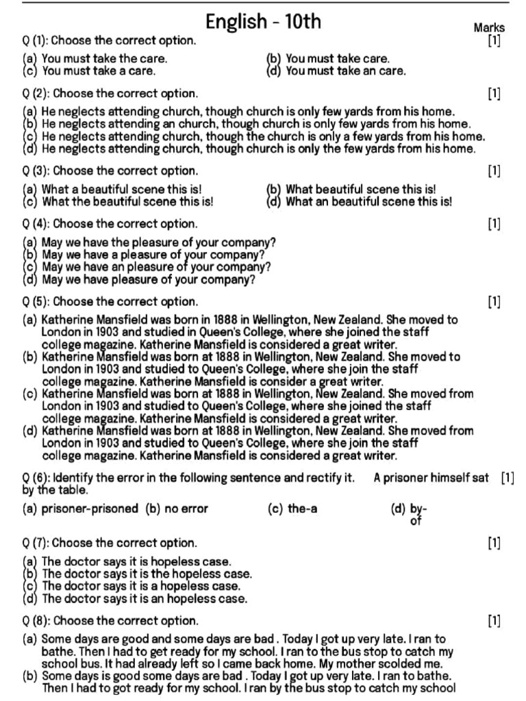 Editing Exercise 100 Mcq's | PDF