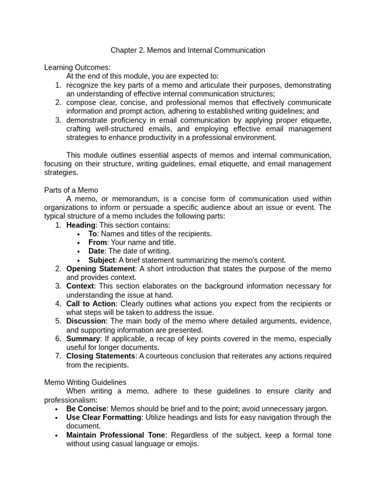 writing a memo | PDF | Memorandum | Communication