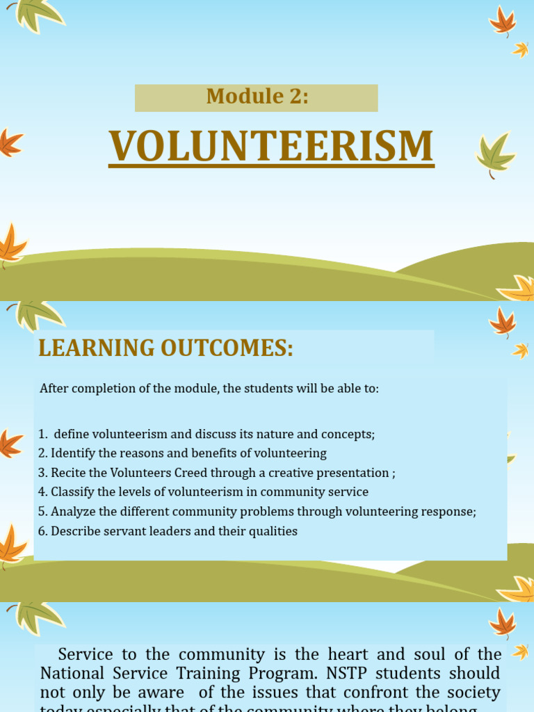 Understanding Volunteerism in NSTP | PDF | Volunteering | Incentive