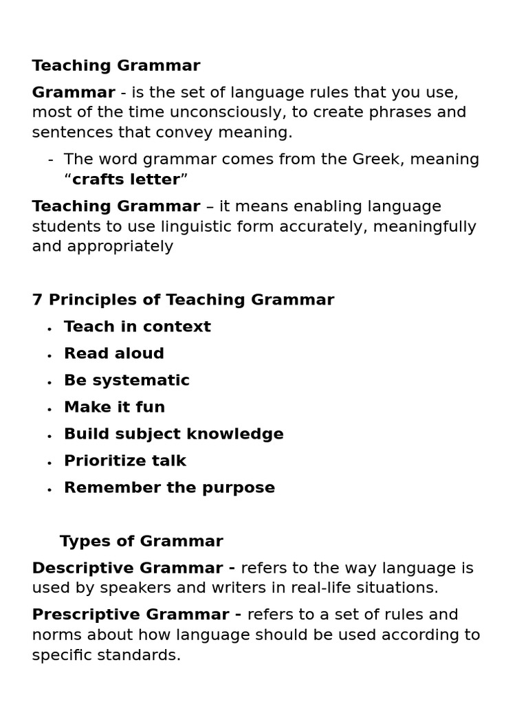 Chapter 20, Teaching Grammar | PDF