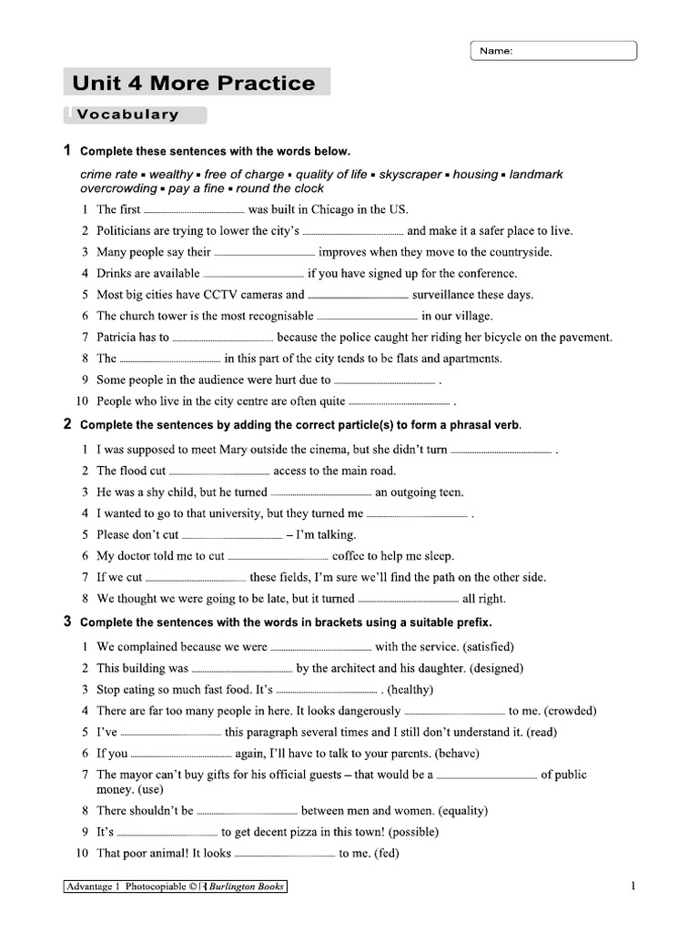 Advantage 1 bachillerato | PDF