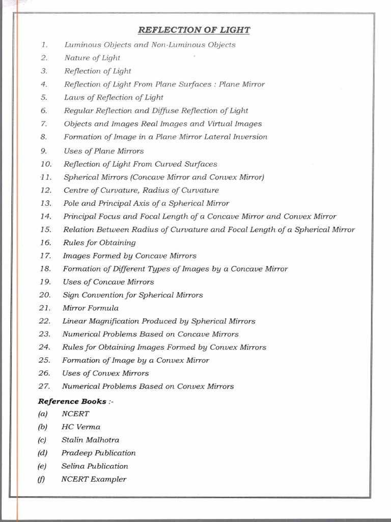 Reflection of Light | PDF