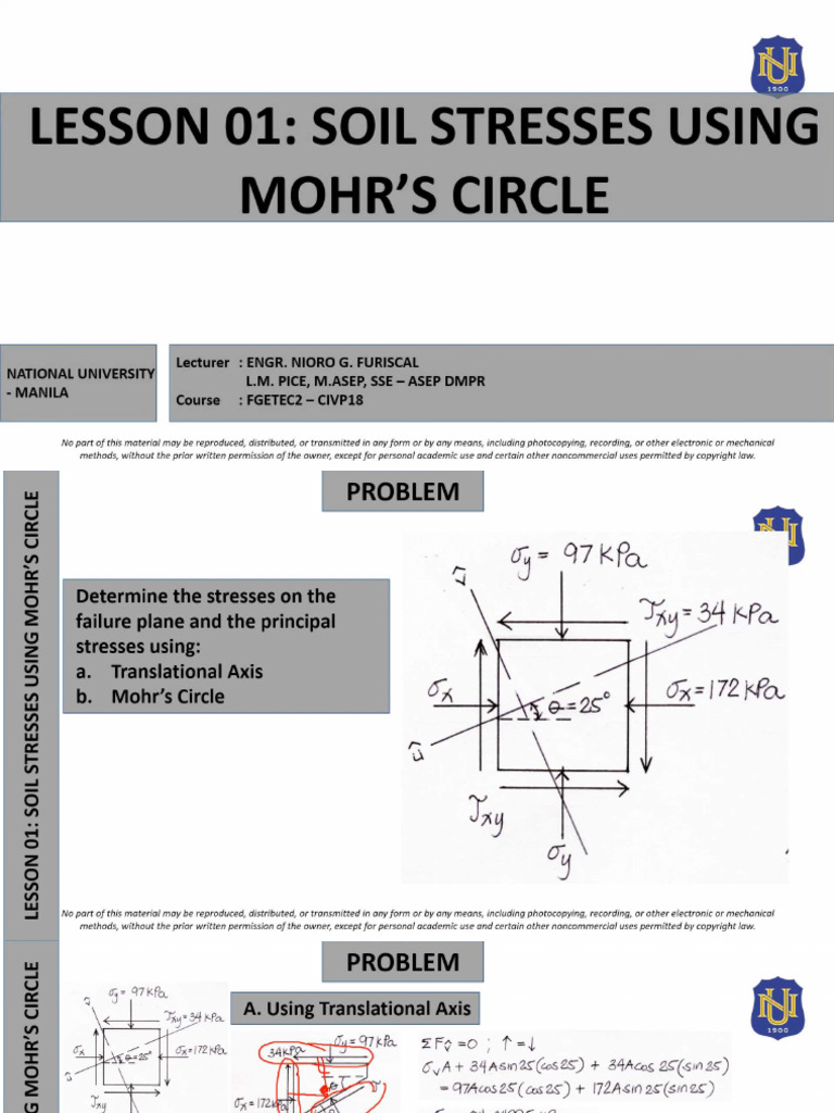 Soil Stress Using Mohr's Circle | PDF