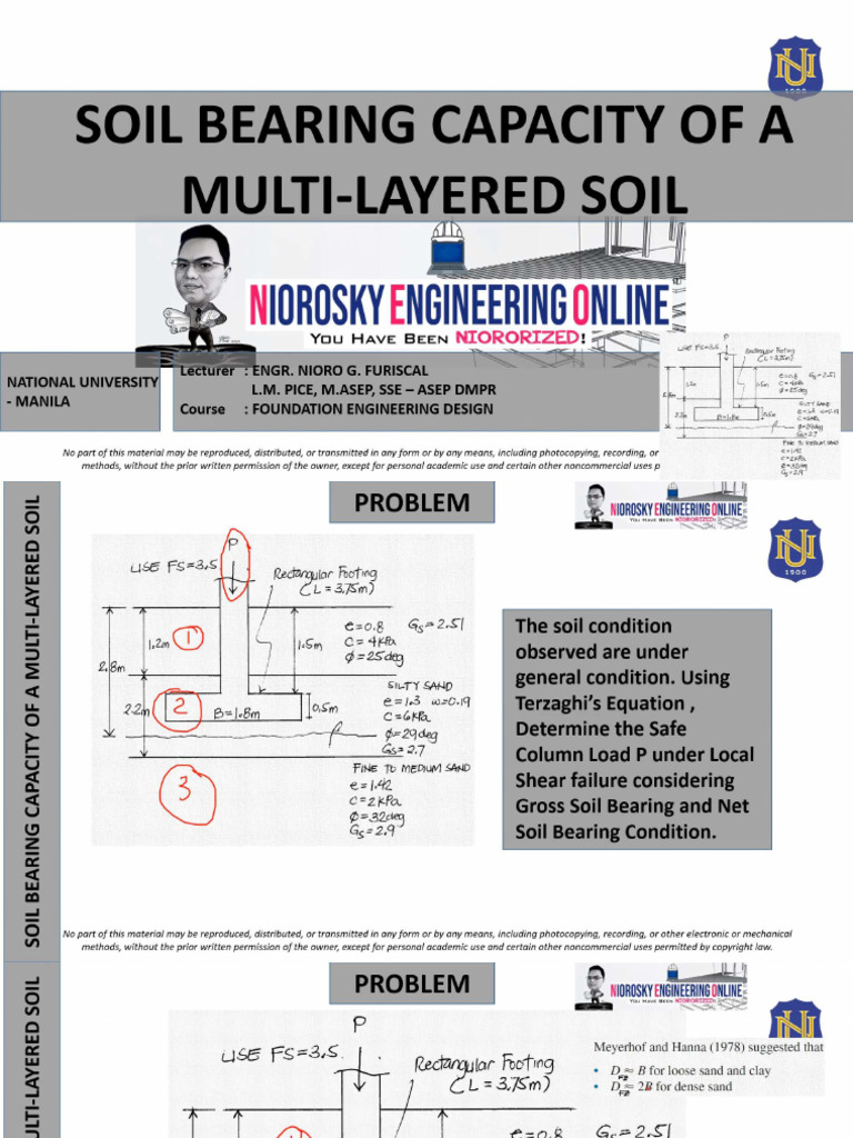 Soil Bearing Capacity Calculation of A Multi Layered Soil | PDF