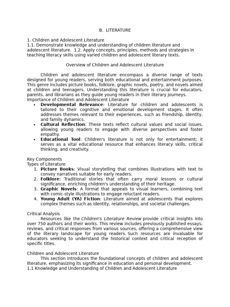 Child and Adolescent Literature | PDF | Children's Literature | Adolescence