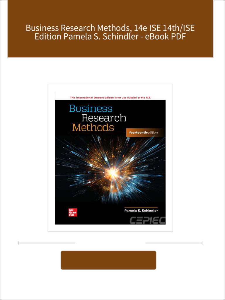 Business Research Methods, 14E Ise 14Th/Ise Edition Pamela S. Schindler ...