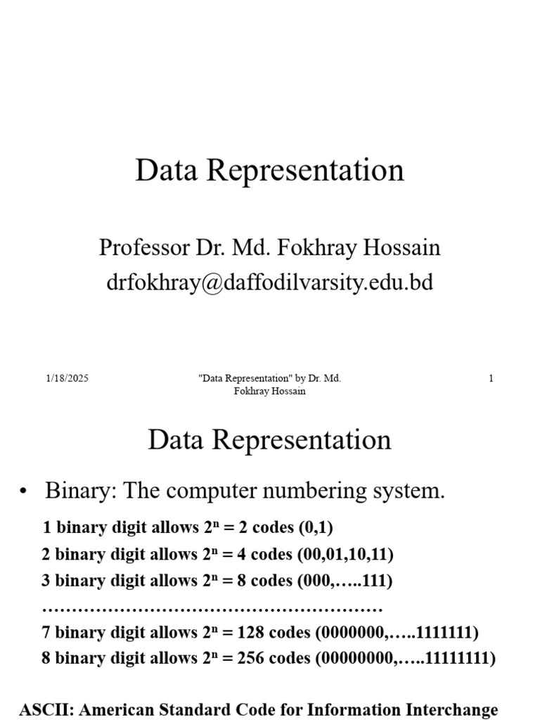 CAO_DMFH_Data Representation | PDF | Integer (Computer Science) | Ebcdic