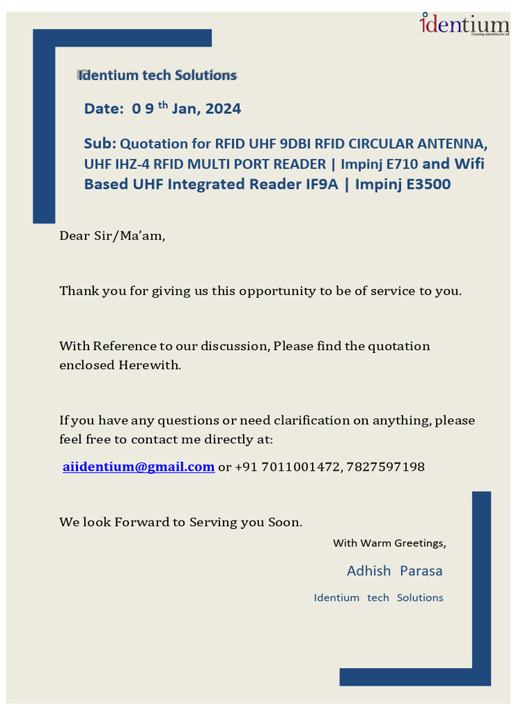 Identium RFID Reader 11 | PDF