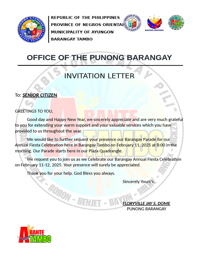 Invitation For Fiesta Celebration | PDF