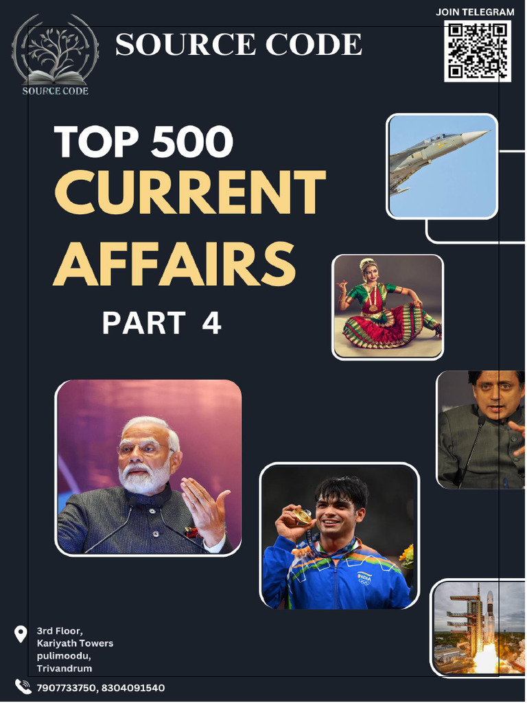 Top 500 Current Affairs For SSC CGL 2024 (Part 4) | PDF