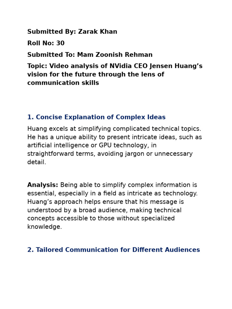 Assignment Communication Skills by Zarak Khan | PDF | Communication | Nonverbal Communication