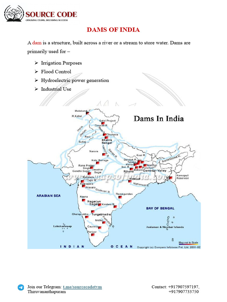 Major Dams of India Overview | PDF | Hydrology And Urban Planning ...