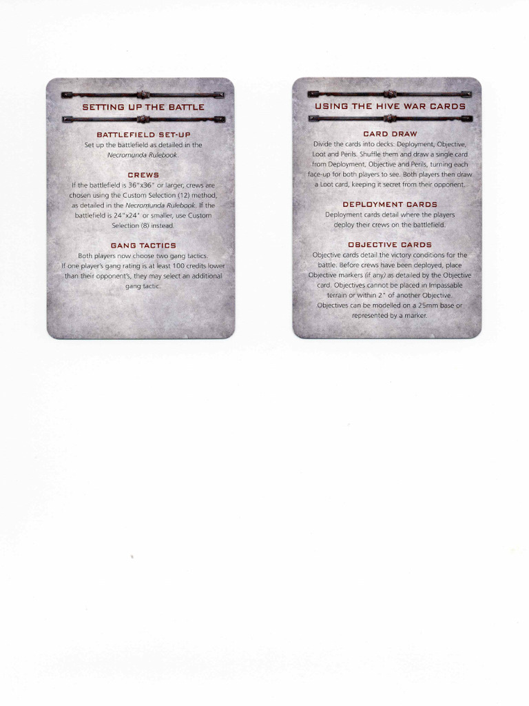 Gang Tactics Cards - Hive War | PDF