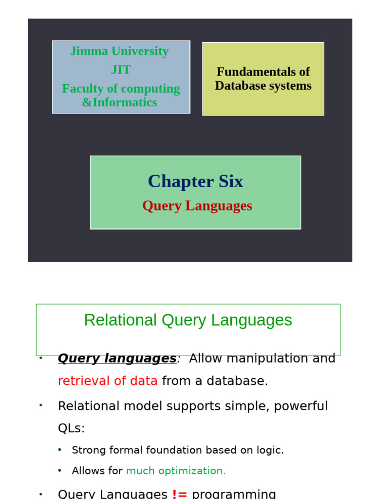 Chapter 6 Query Languges | PDF | Relational Model | Computing