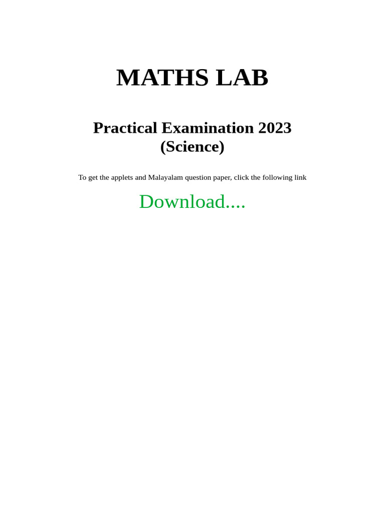 Maths Lab Practical Exam 2023 Guide | PDF | Function (Mathematics ...