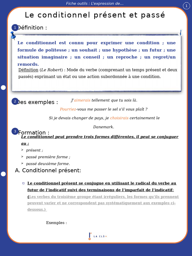 Le conditionnel présent et passé en français | PDF | Verbe | Grammaire