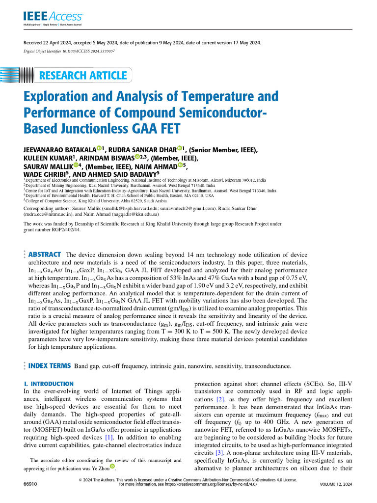 Exploration and Analysis of Temperature and Performance of Compound Semiconductor-Based ...