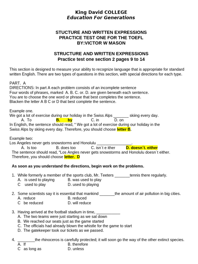 2025 Test 1 Nelson Toefl Test One | PDF | Greenhouse Effect ...