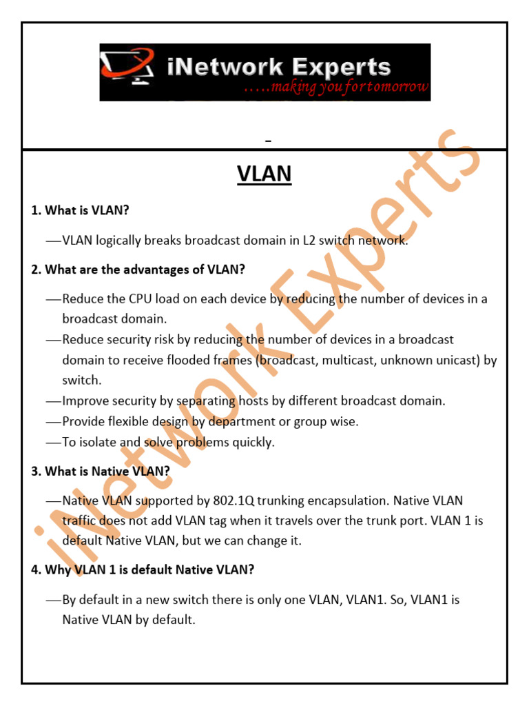 VLAN | PDF | Internet Protocols | Computer Networking