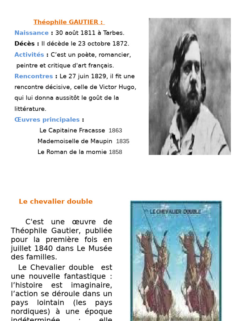 Biographie De Chevalier Double | Le Chevalier Double Théophile Gautier ...