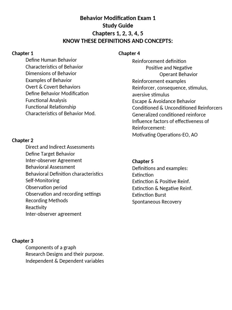 1 Study Guide Exam 1 | PDF