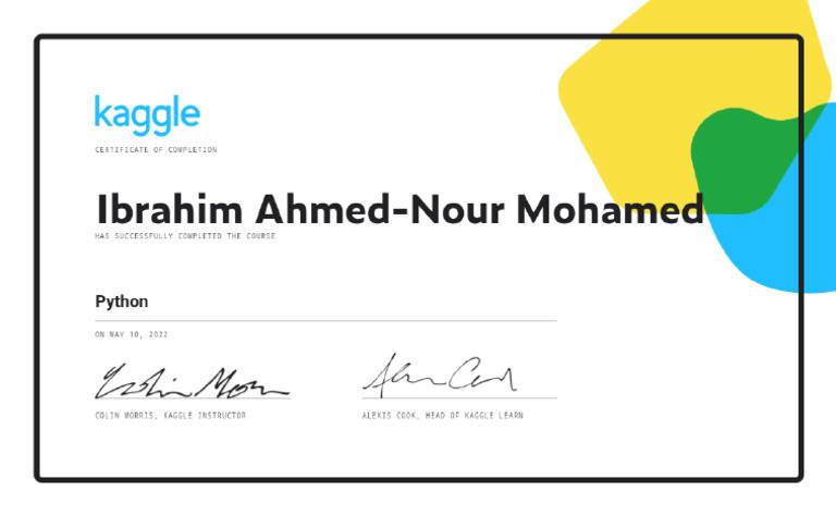 Certificat Python Pour Data Science (Kaggle) | PDF
