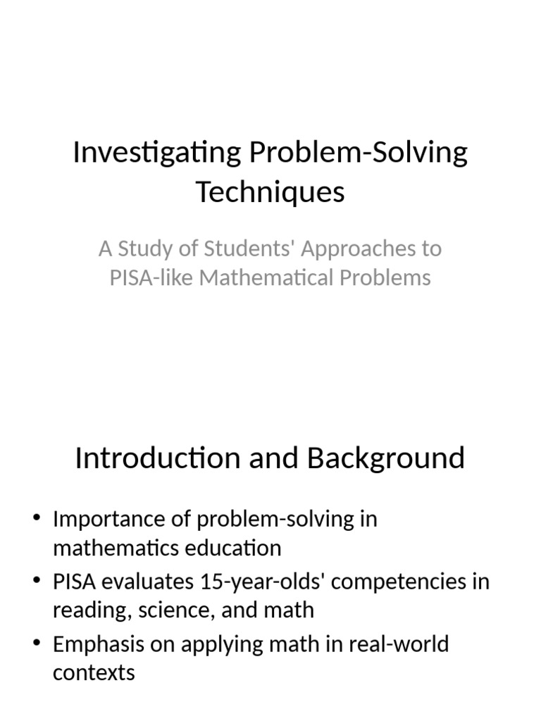 Problem_Solving_PISA_Presentation | PDF