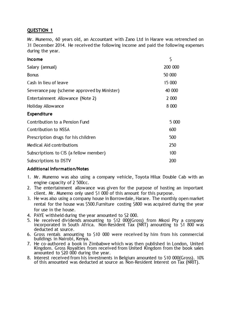 QUESTION 1 TUT | PDF | Expense | Dividend