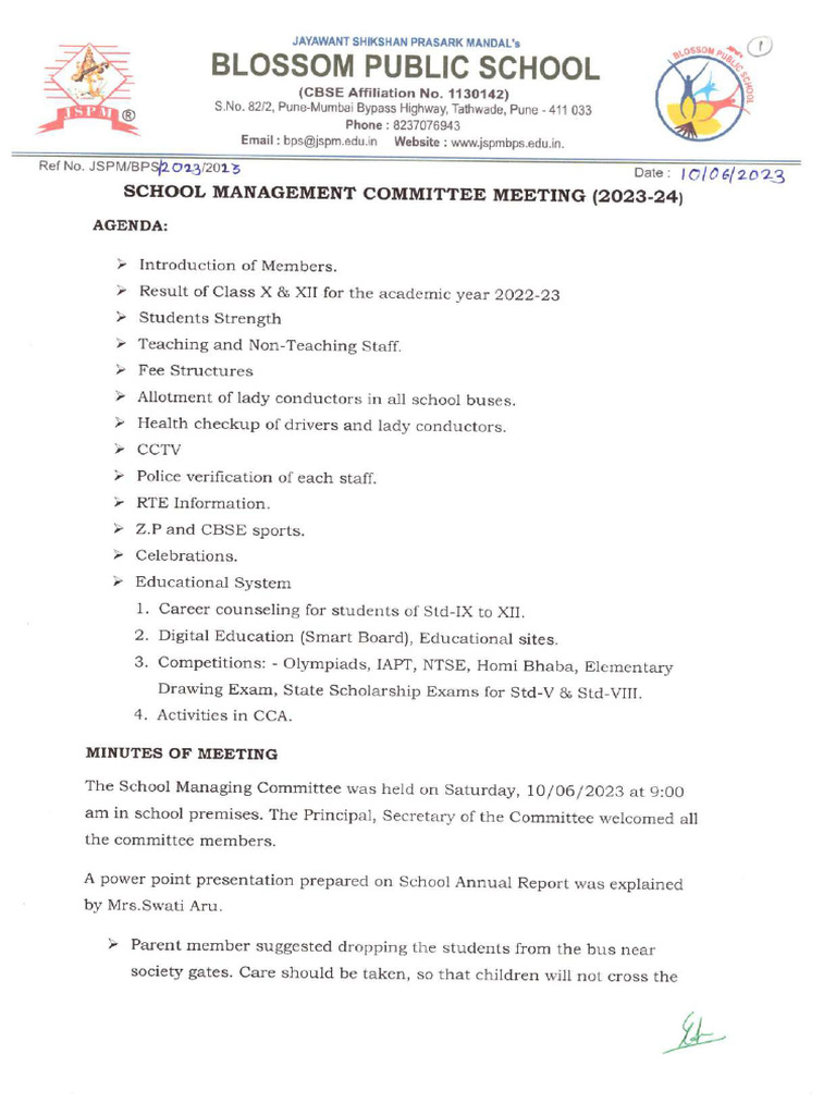 School Management Committee 2023 | PDF