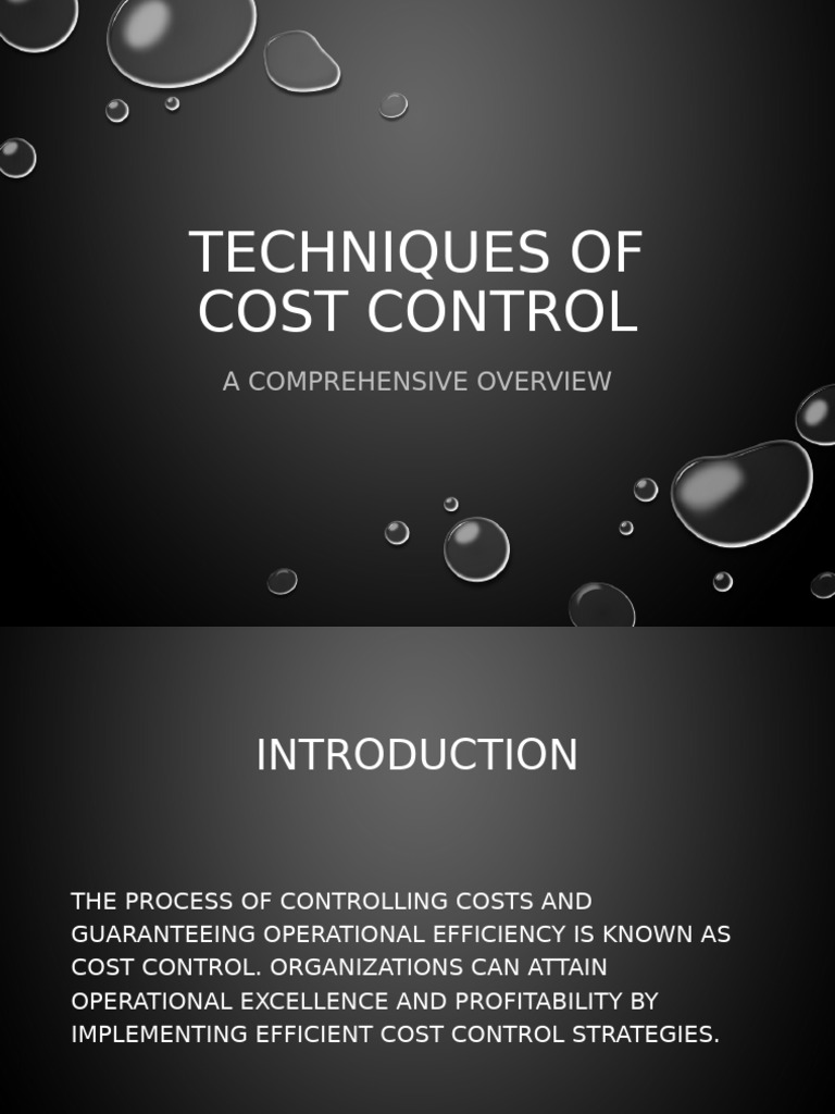 A Techniques of Cost Control | PDF | Cost Accounting | Inventory