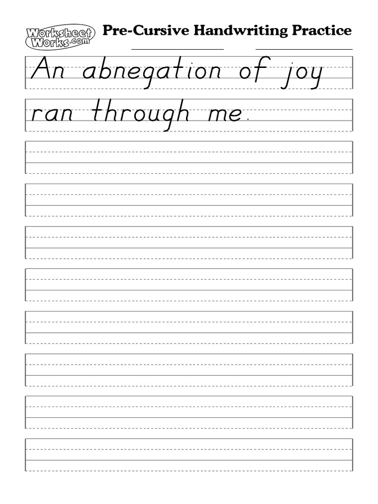 WorksheetWorks PreCursive Handwriting Practice 1 | PDF