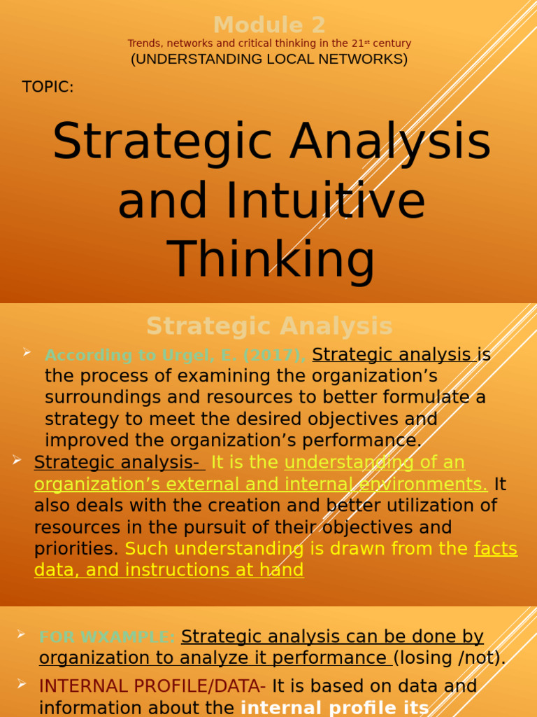 Module 2 Trends Strategic Analysis and Intuitive Thinking | PDF ...
