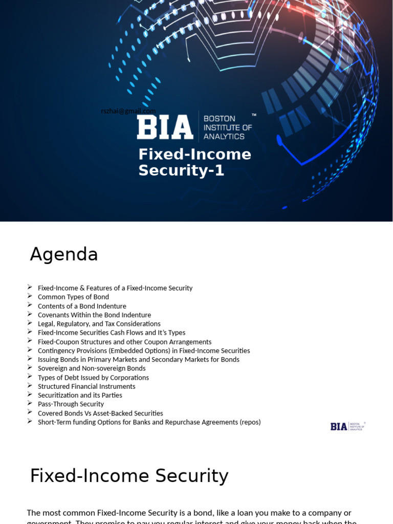 Fixed Income Security 1 | PDF | Bonds (Finance) | Fixed Income