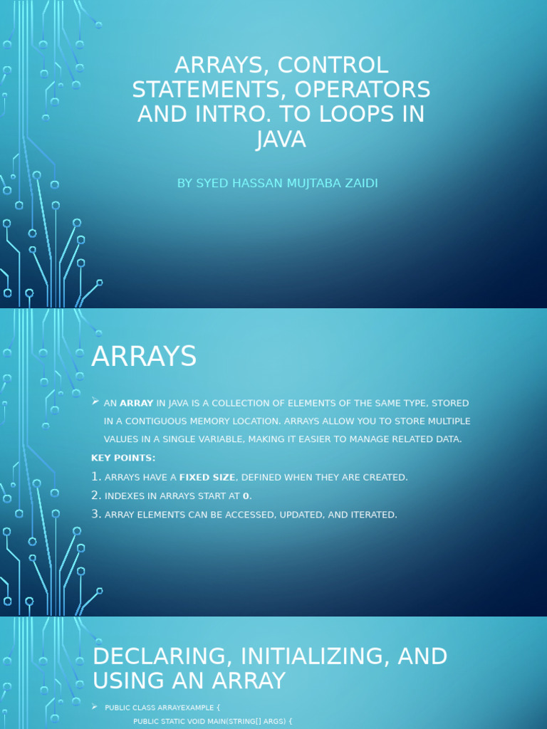 Java Arrays and Control Statements Guide | PDF | Integer (Computer ...
